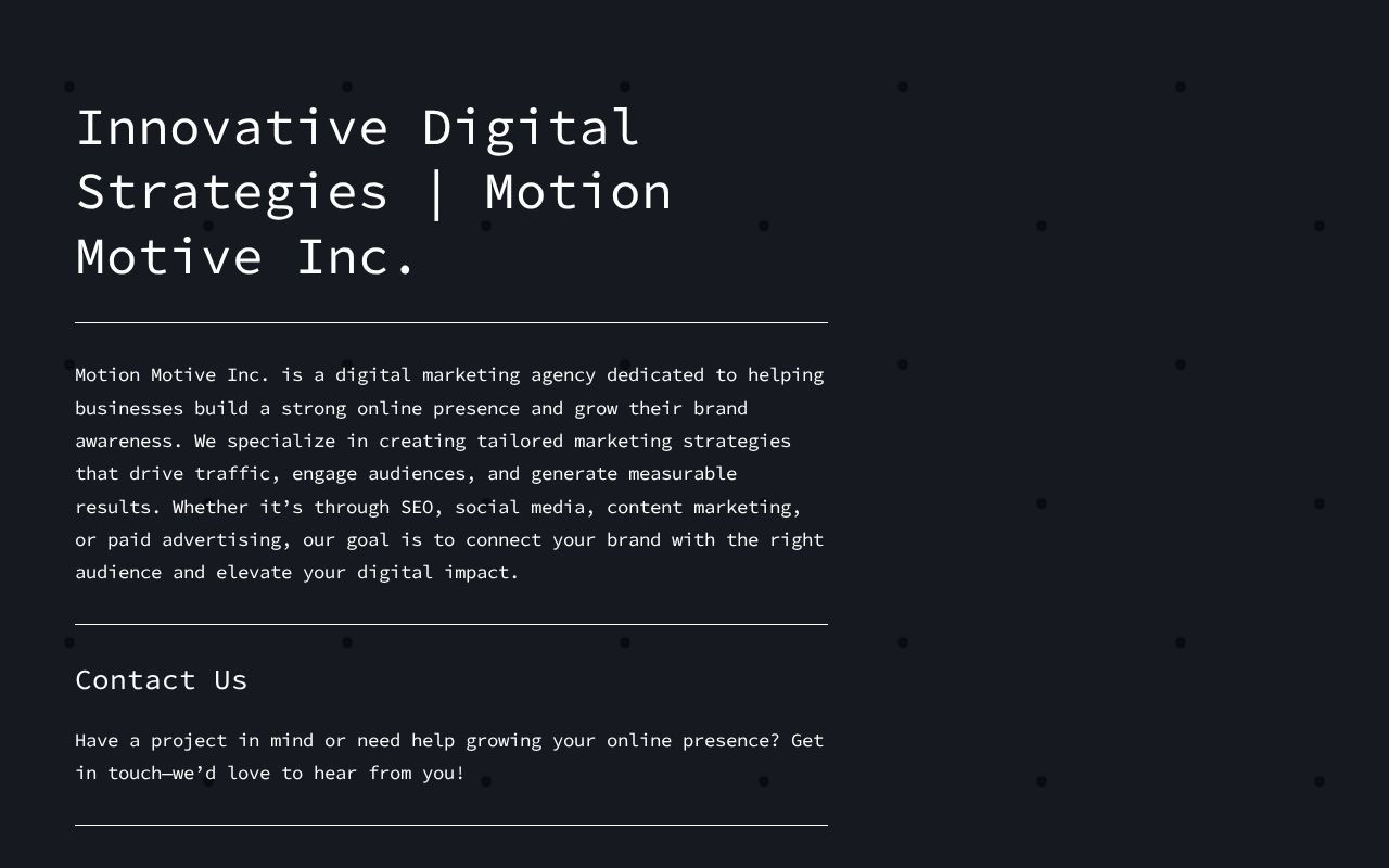 MOTION MOTIVE INC
